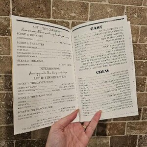 Wedding Playbill MADE TO ORDER - Etsy