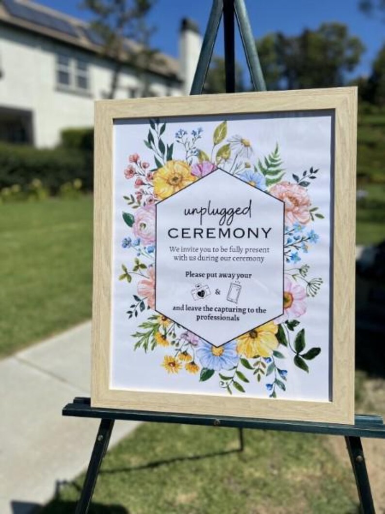Wedding Welcome & Unplugged Ceremony Sign, Wildflowers - Etsy