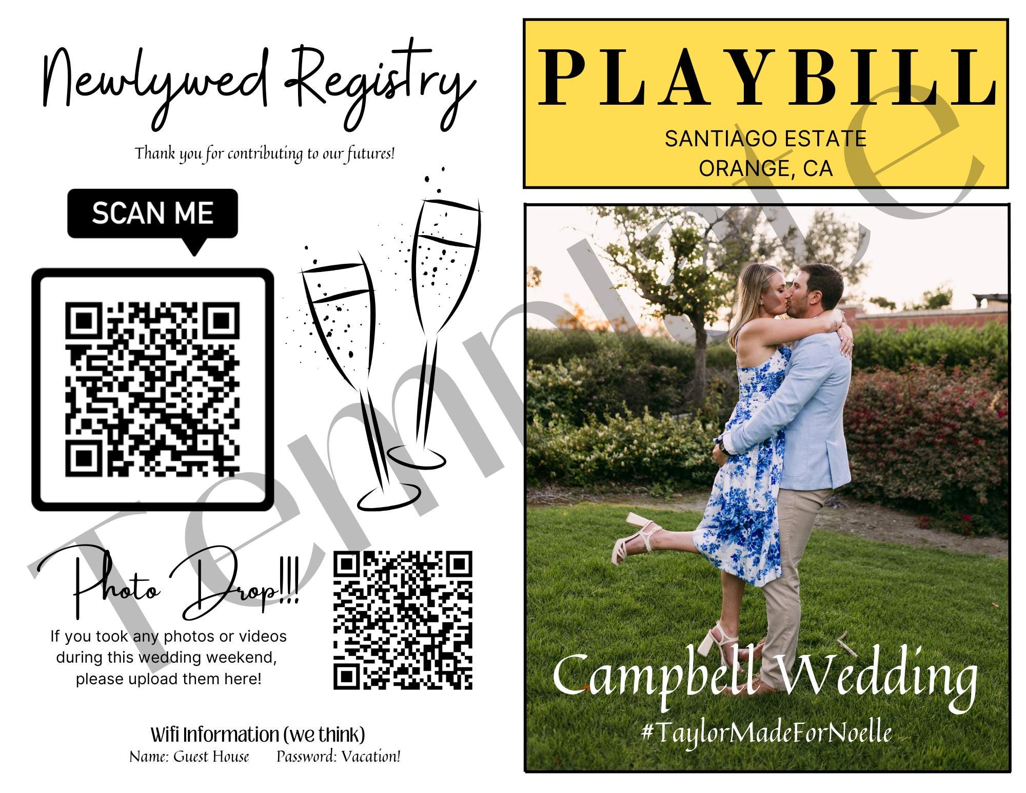 Wedding Playbill MADE TO ORDER - Etsy