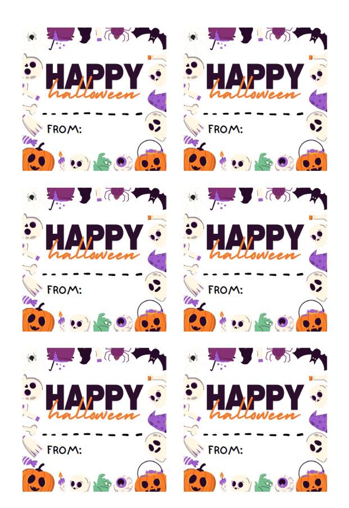 Printable Halloween Tag, Download and Print, Halloween Tag, Happy ...
