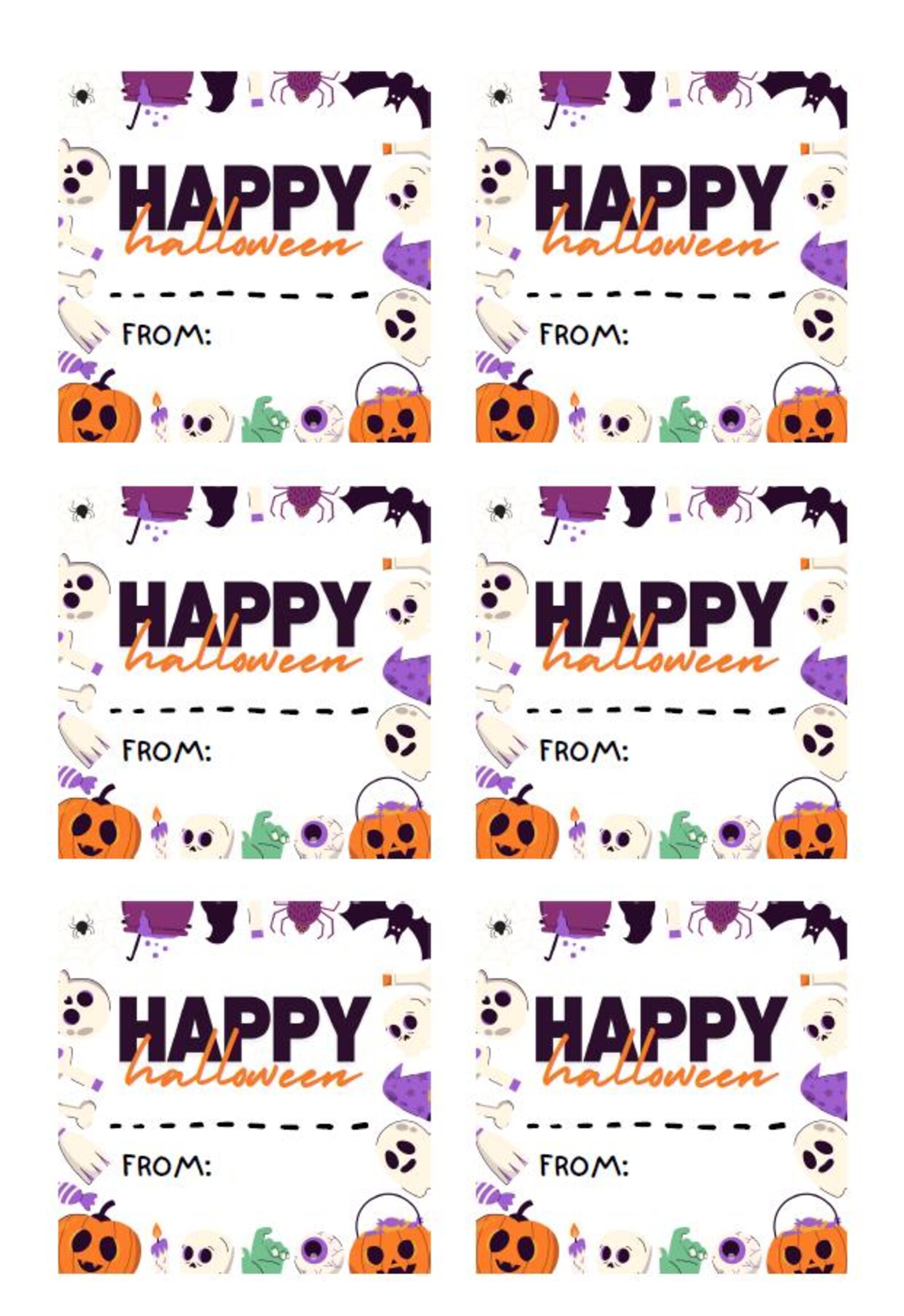 Printable Halloween Tag, Download and Print, Halloween Tag, Happy ...