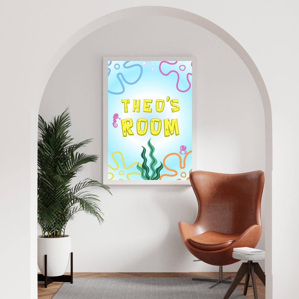 Personalized Room Sign Wall Art, Custom Door Sign Sponge Bob, Aesthetic ...