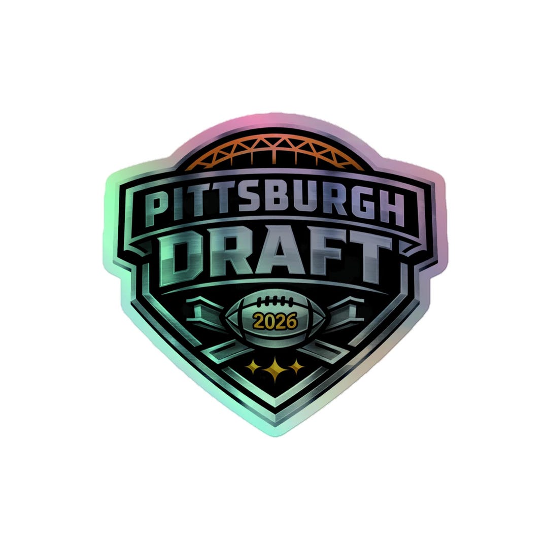Pittsburgh Draft 2026: Brushed Metal Badge 4" Holographic Sticker - Etsy