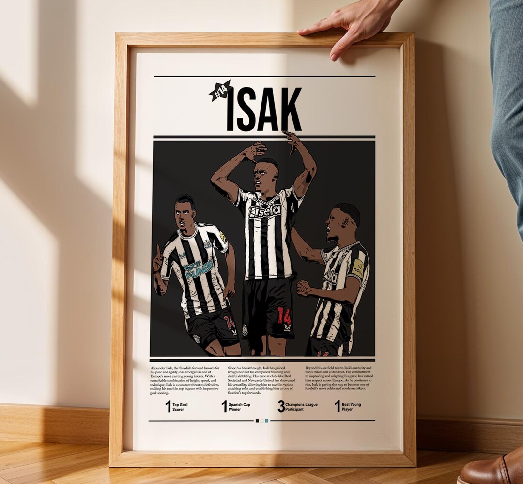 Alexander Isak Poster, Newcastle FC Print, Sports Poster, Soccer Gifts ...