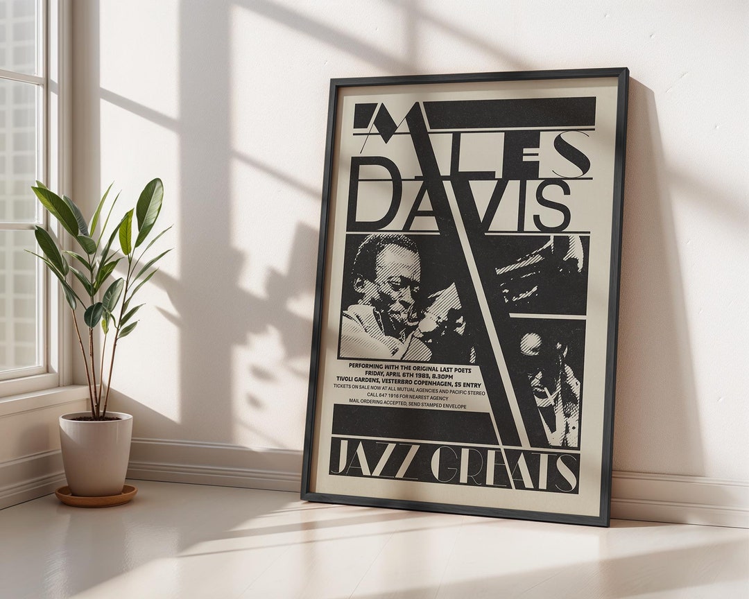 Miles Davis Jazz Poster, Music Icon Miles Davis Print, Creative ...