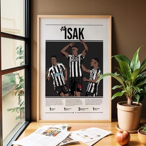 Alexander Isak Poster, Newcastle FC Print, Sports Poster, Soccer Gifts ...