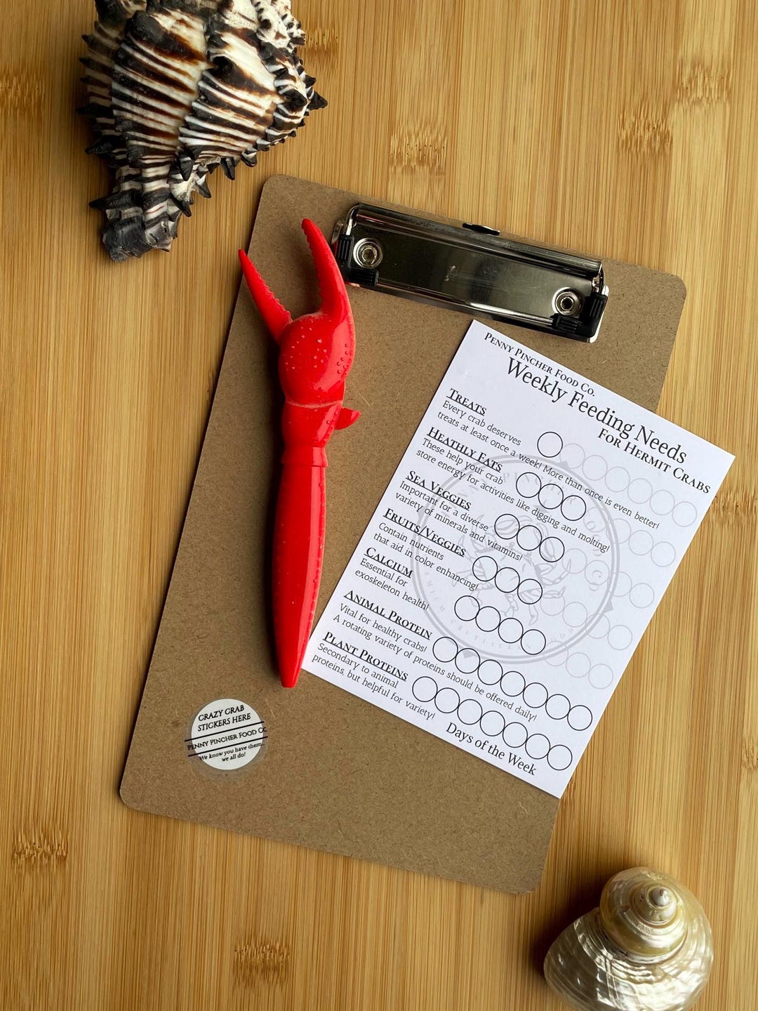 Hermit Crab Weekly Feeding Sheet Bundle - Etsy
