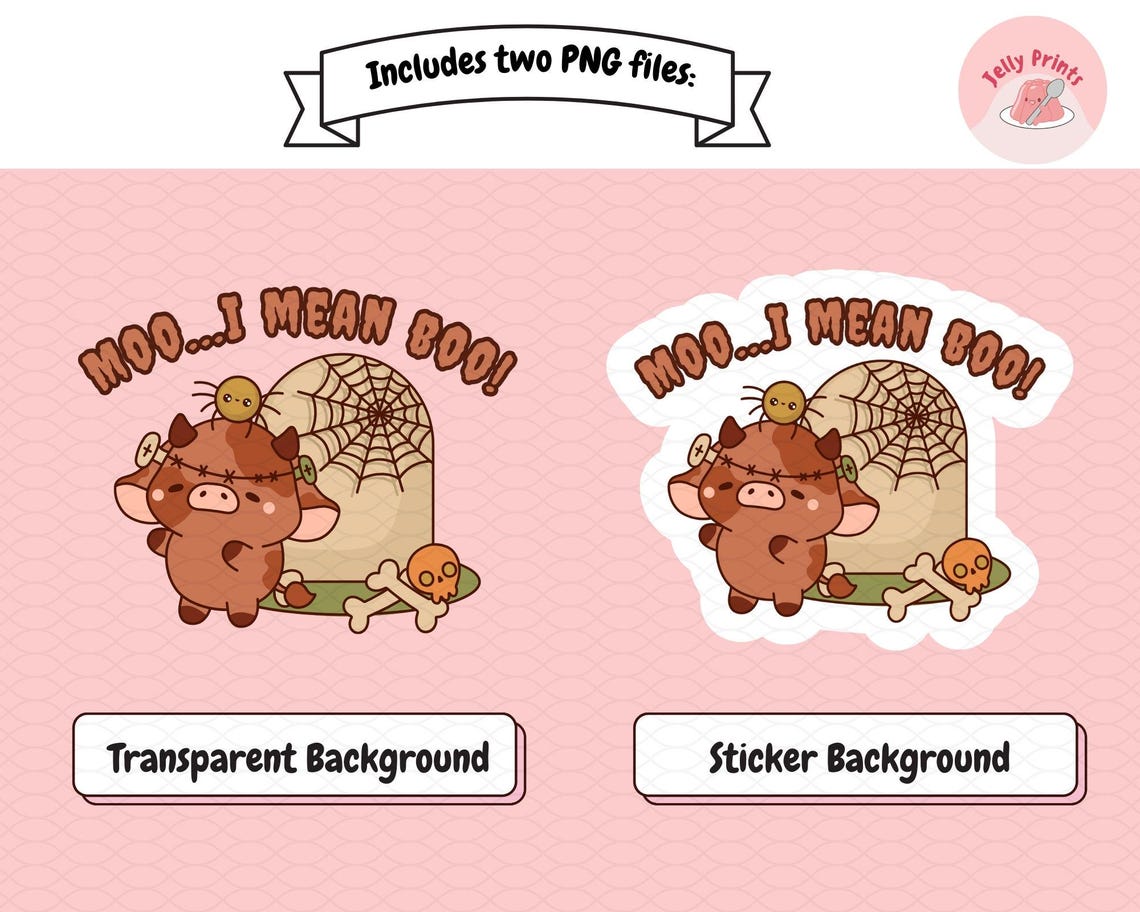 Moo...i Mean Boo! Cow Png, Halloween Cow Png, Cow Clipart, Spooky Cow ...