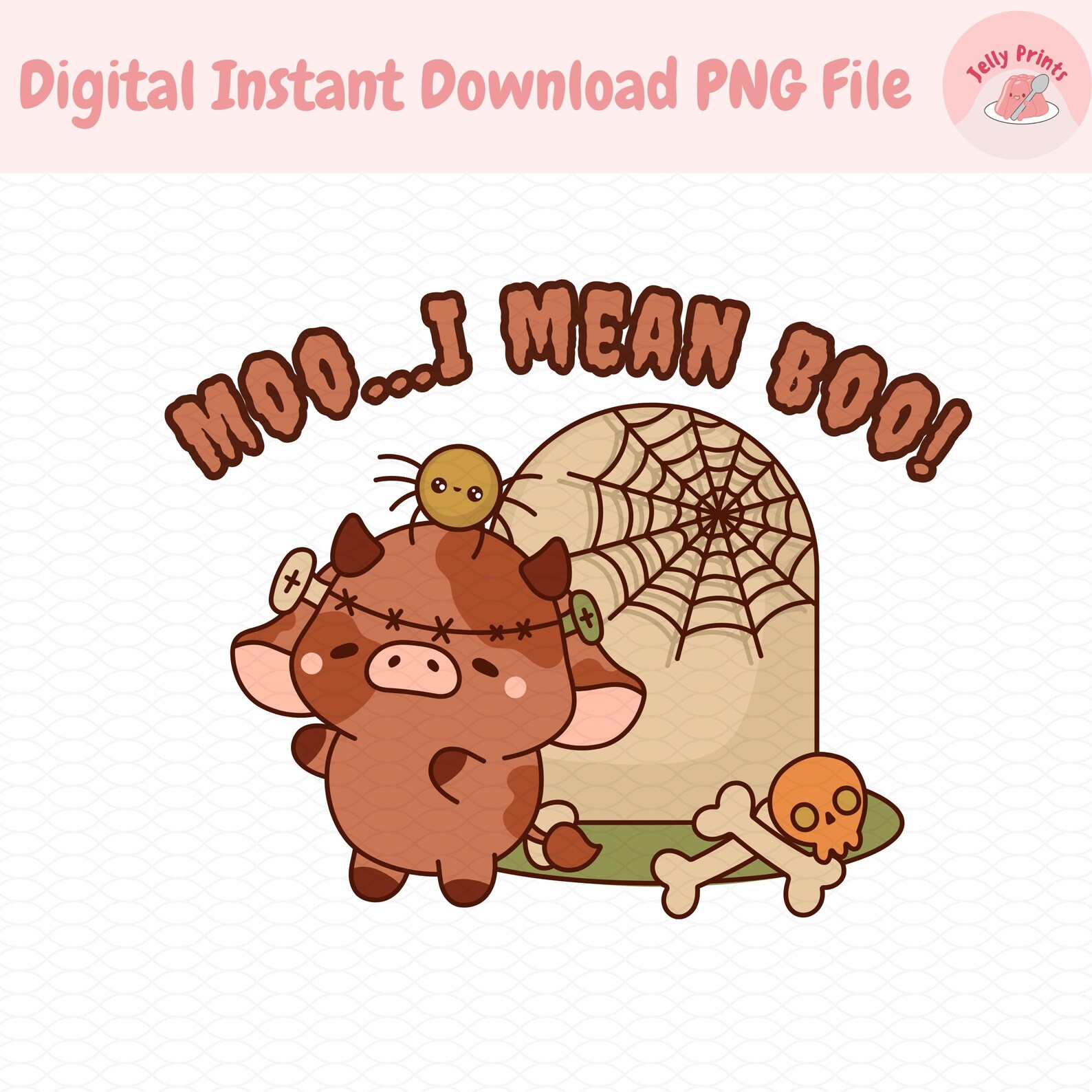 Moo...i Mean Boo! Cow Png, Halloween Cow Png, Cow Clipart, Spooky Cow ...