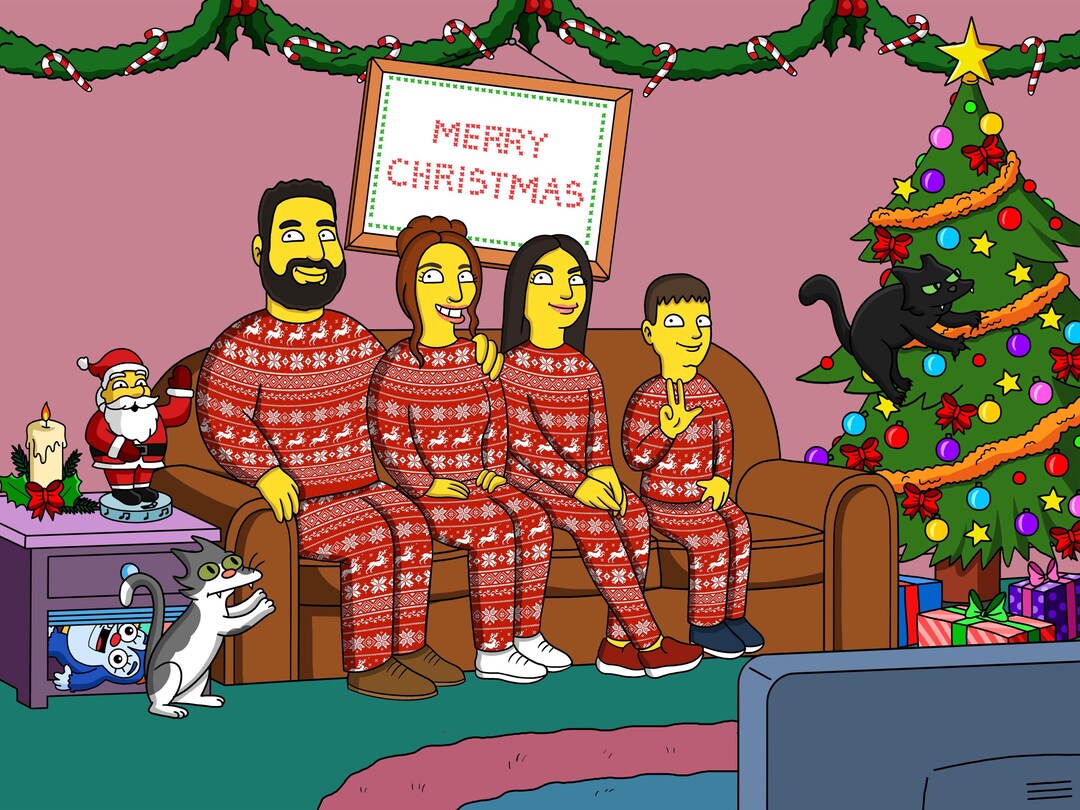 Custom Simpsons Portrait, Simpsonize Me, Turned Yellow, Cartoon ...