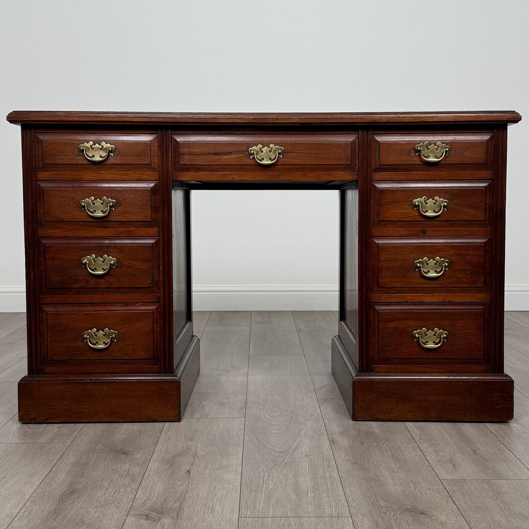 Antique 20th Century Pedestal Desk in Walnut ( REF AF-3658 ) - Etsy