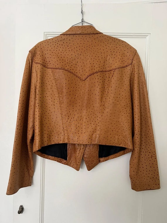 Vintage Western Leather Blazer Brown Frontier Large M… - Gem