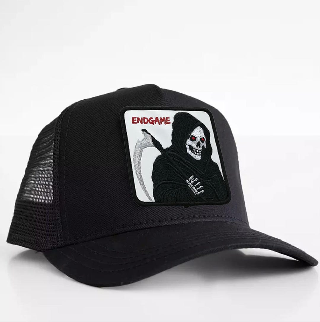Grim Reaper endgame Trucker / Snapback Embroidery Hat / Cap Clothing - Etsy