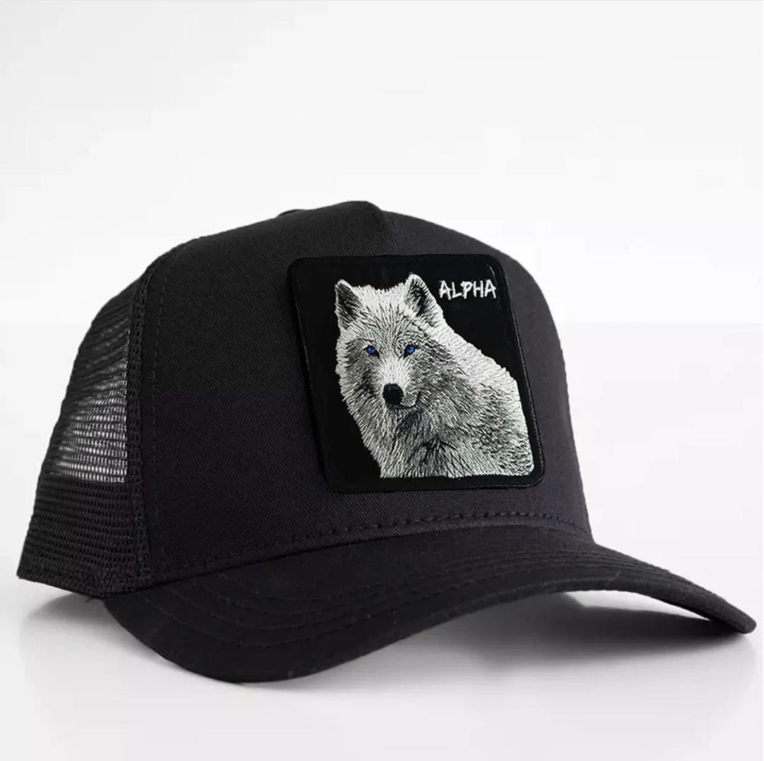 White Wolf alpha Trucker / Snapback Embroidery Hat / Cap Clothing - Etsy