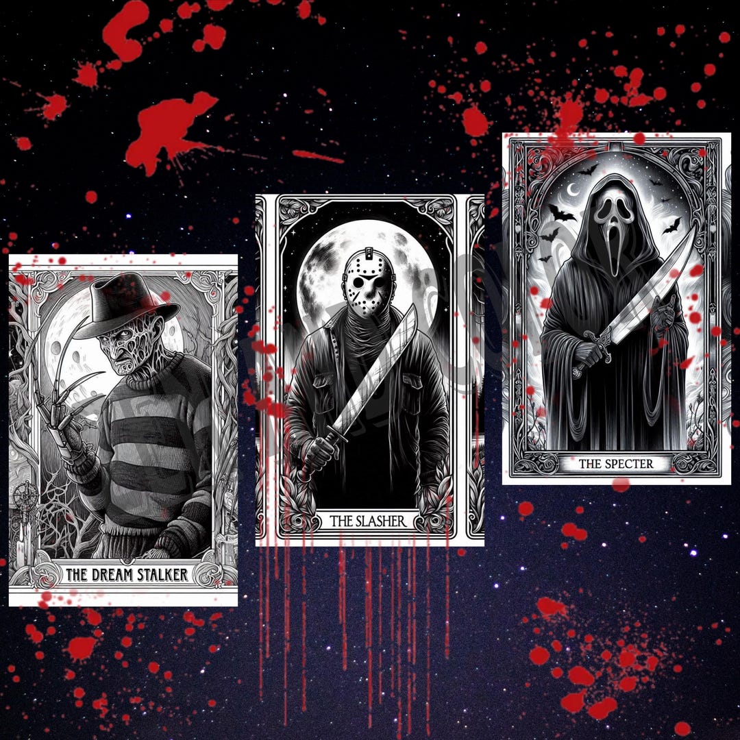 Horror Tarot Card Coloring Pages Digital Printable Designs for All Ages ...