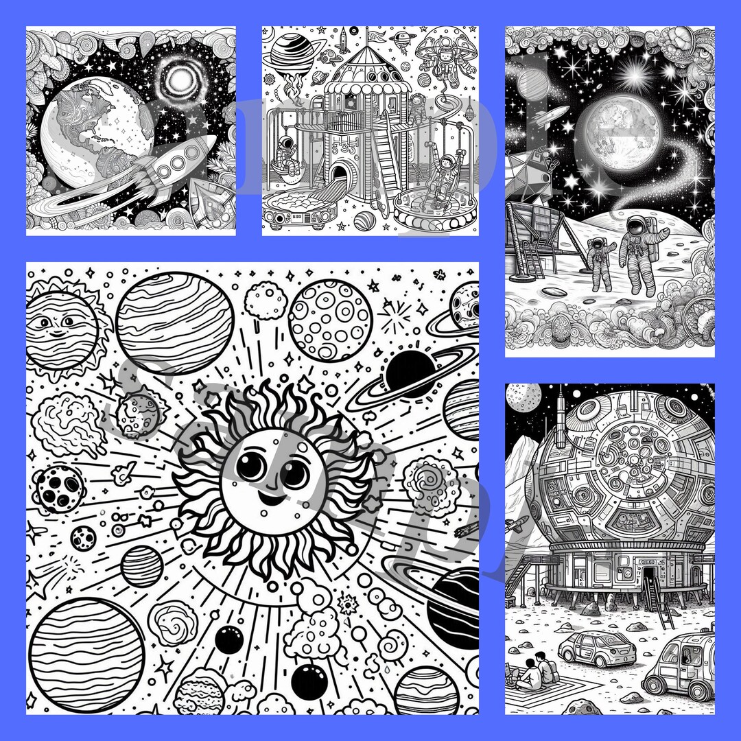 Galactic Coloring Pages: Space Adventure Designs for Kids & Adults ...