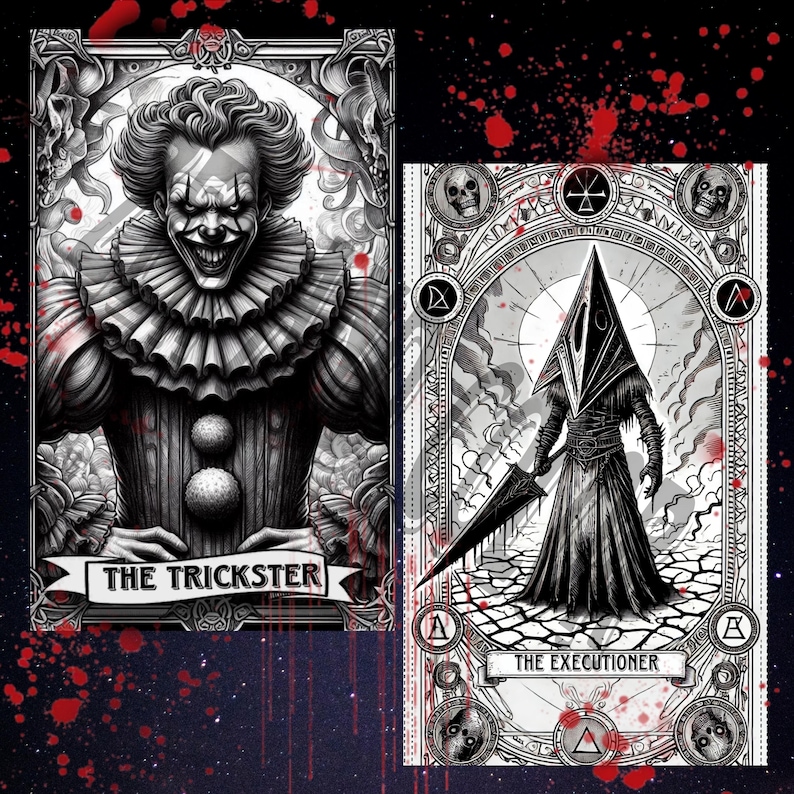 Horror Tarot Card Coloring Pages - Digital Printable Designs for All ...