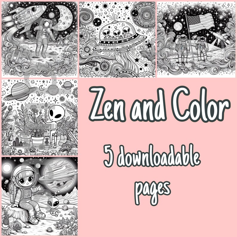 Galactic Coloring Pages: Space Adventure Designs for Kids & Adults ...