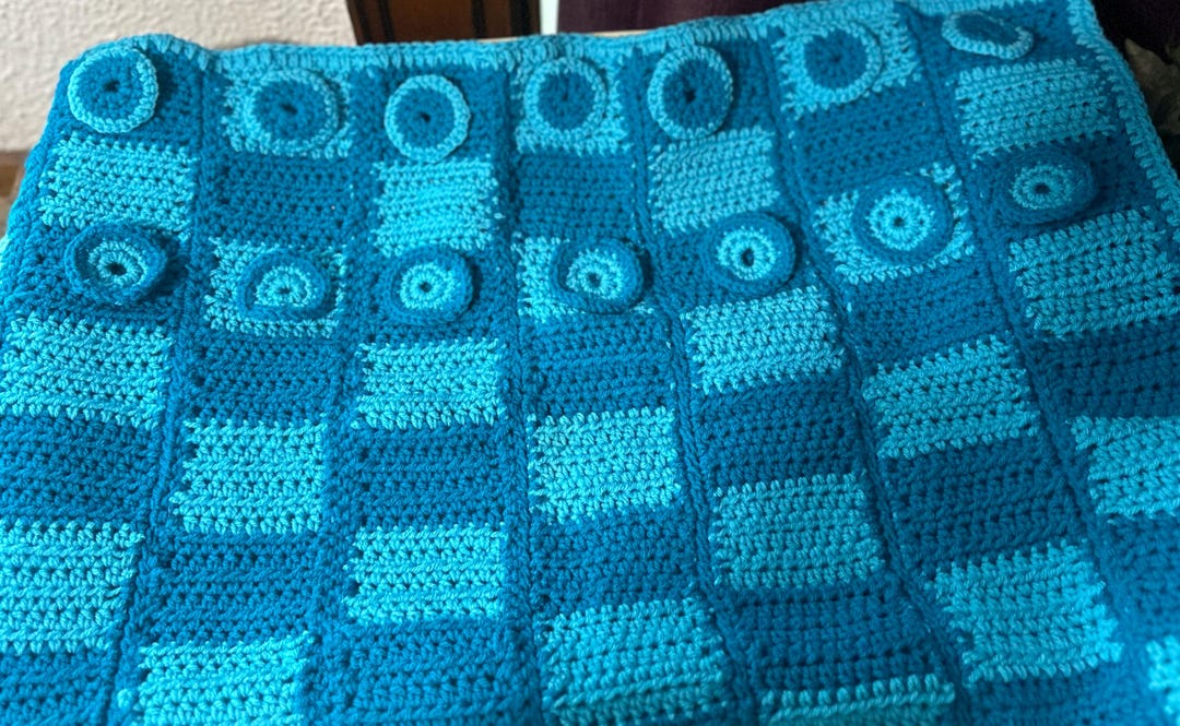 Crocheted Checkerboard With Travel Pouch - Etsy