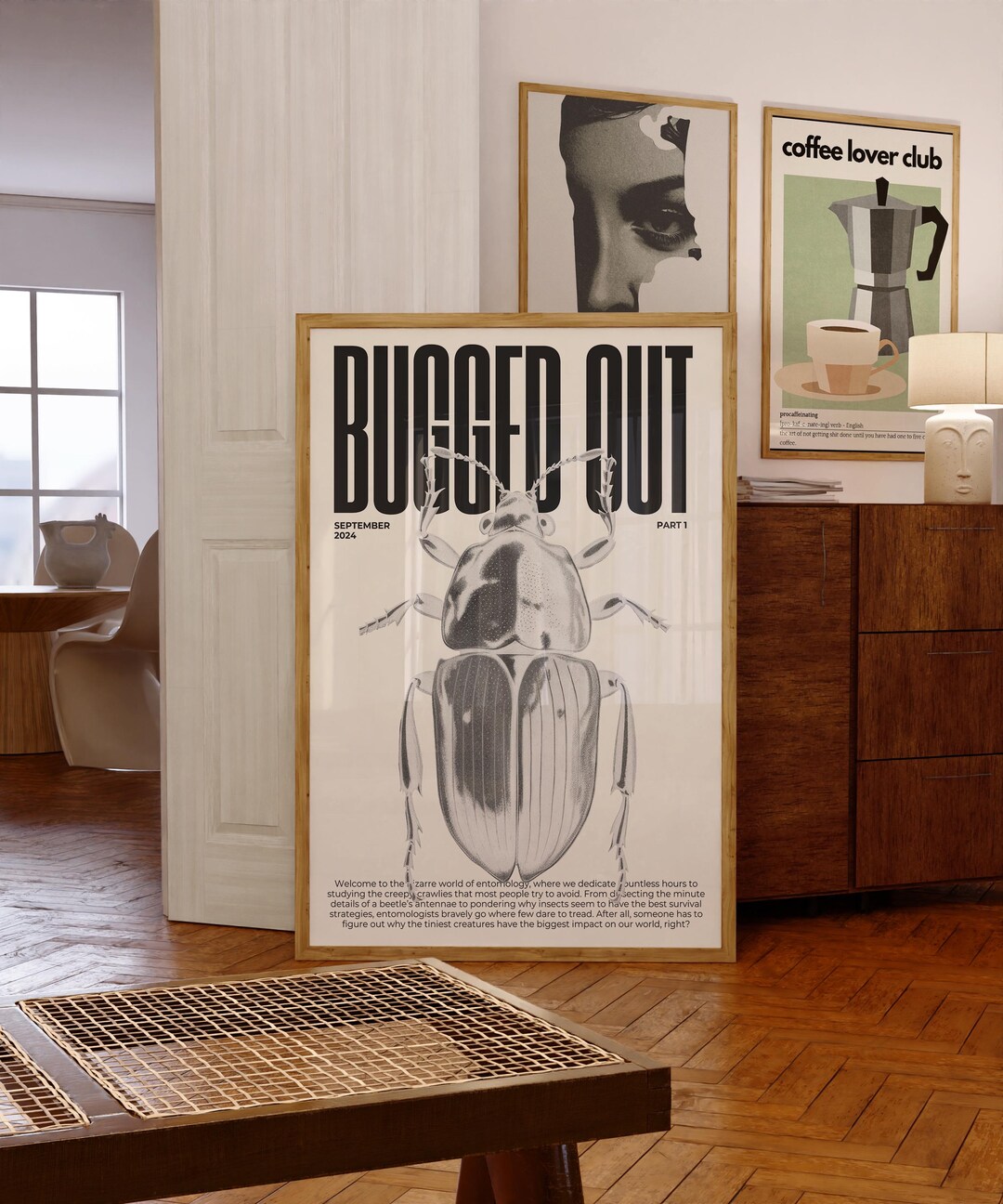 Bugged Out Wall Art, Entomology Art Print, Scientific Bug Wall Art, Modern Black and White ...