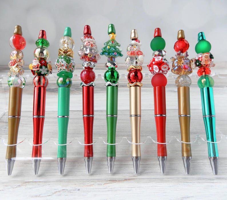 Holiday Beaded Pens • Christmas Pens • Pens for Coworker • Affordable ...