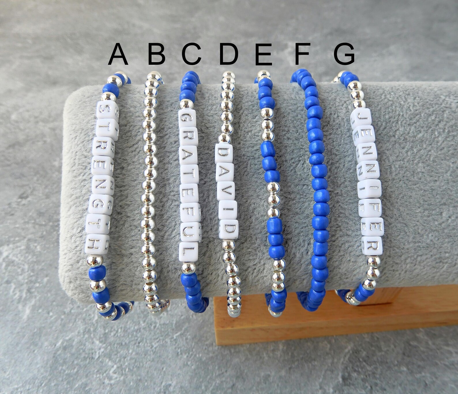 Personalized Word Bracelet • Love Over Hate • Resist • Blue Mantra ...
