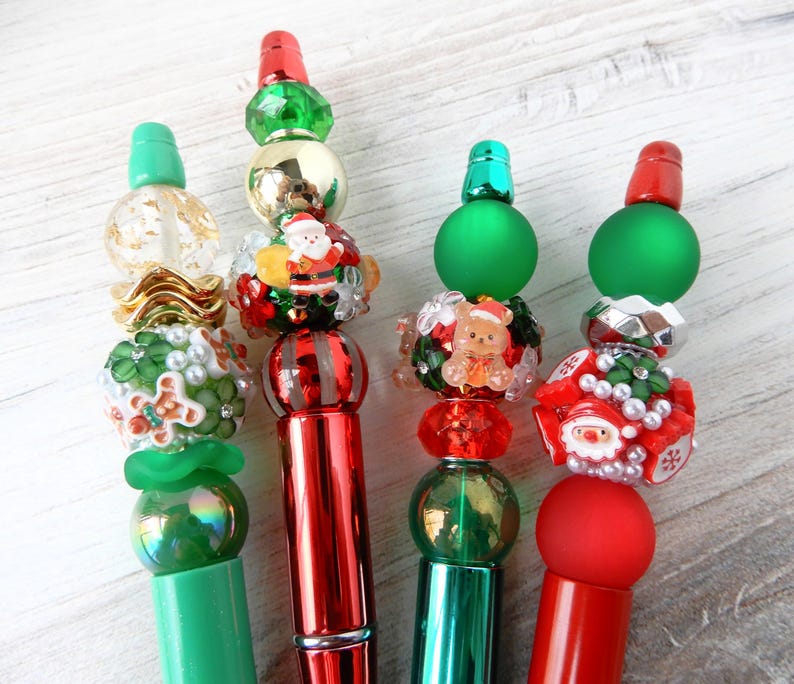 Holiday Beaded Pens • Christmas Pens • Pens for Coworker • Affordable ...