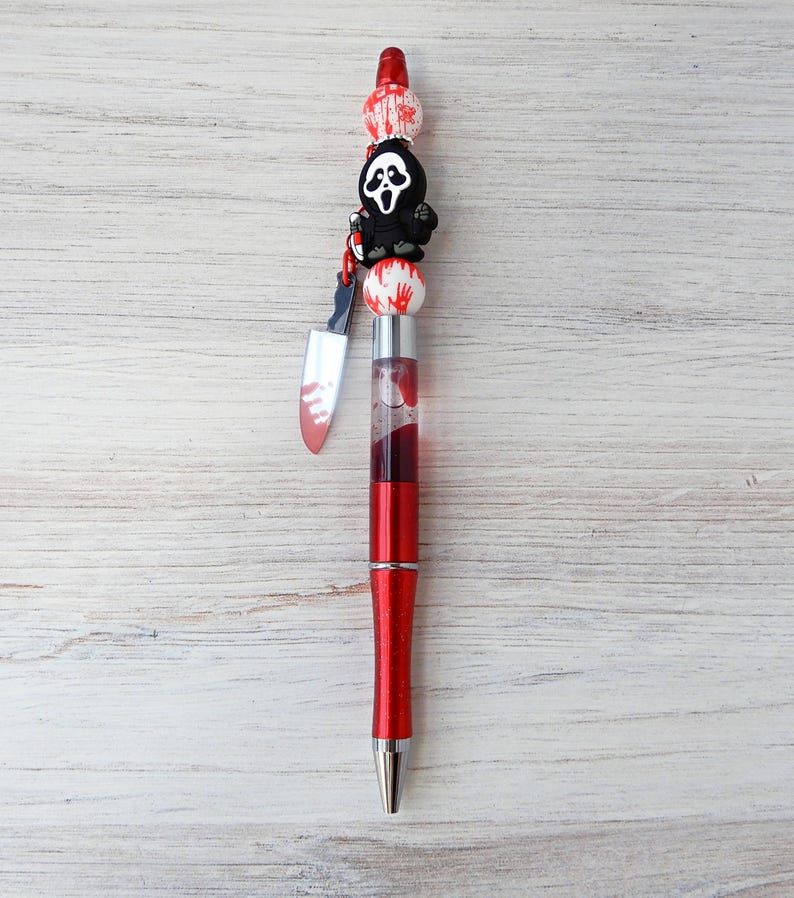 Halloween Beaded Pens • Bloody Halloween Pens • Spooky Knife Pens ...