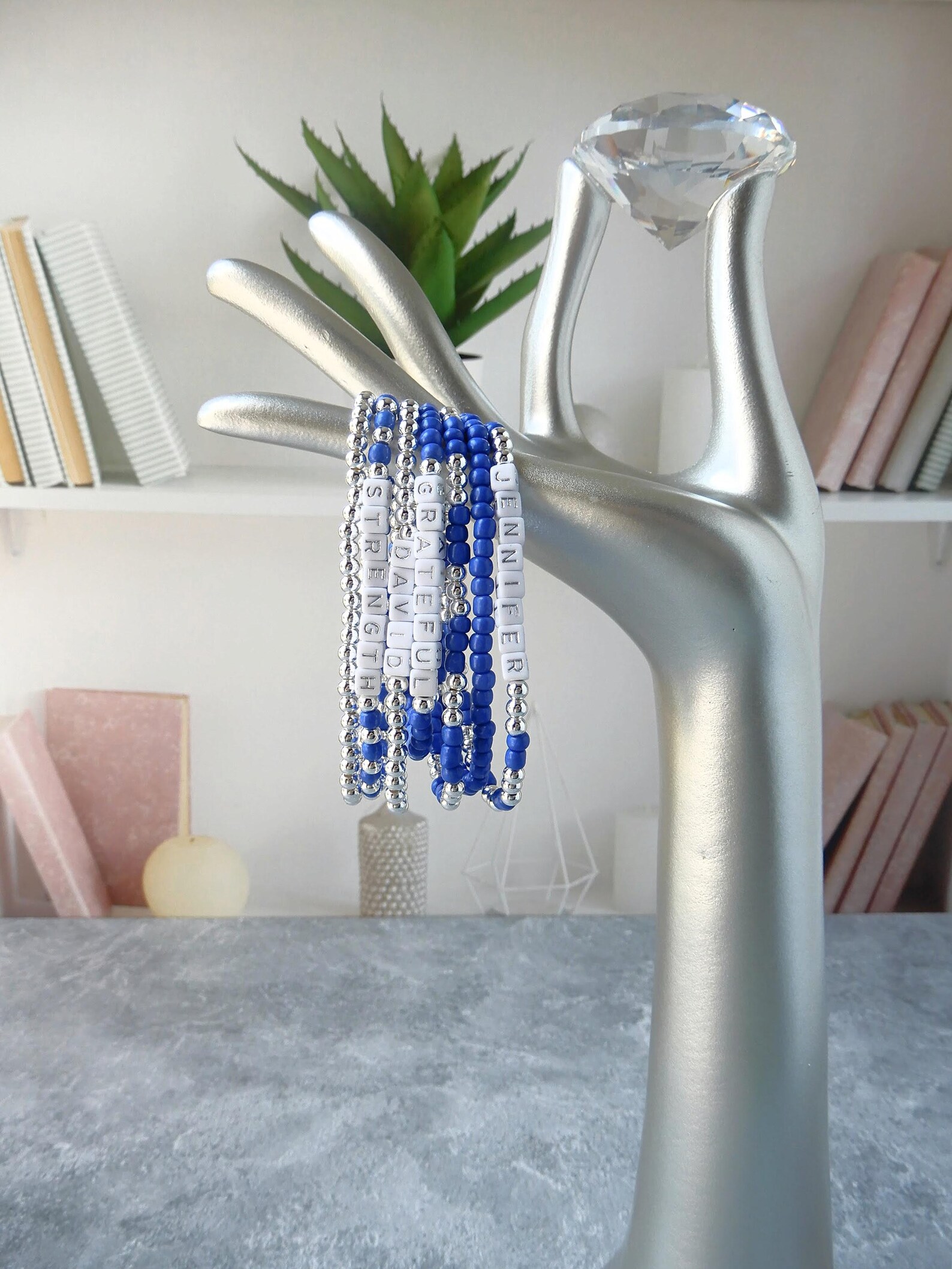Personalized Word Bracelet • Love Over Hate • Resist • Blue Mantra ...