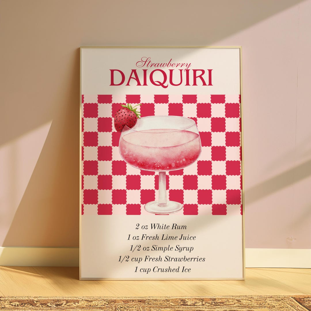 Cocktail Poster Digital Download, Bar Cart Poster, Kitchen Decor - Etsy