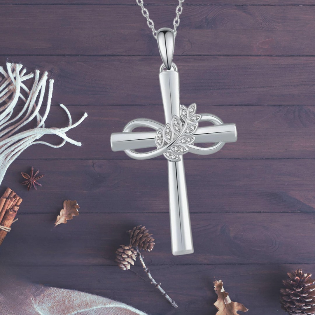 Infinity Symbol Cross Necklace 925 Sterling Silver Cross Pendant ...