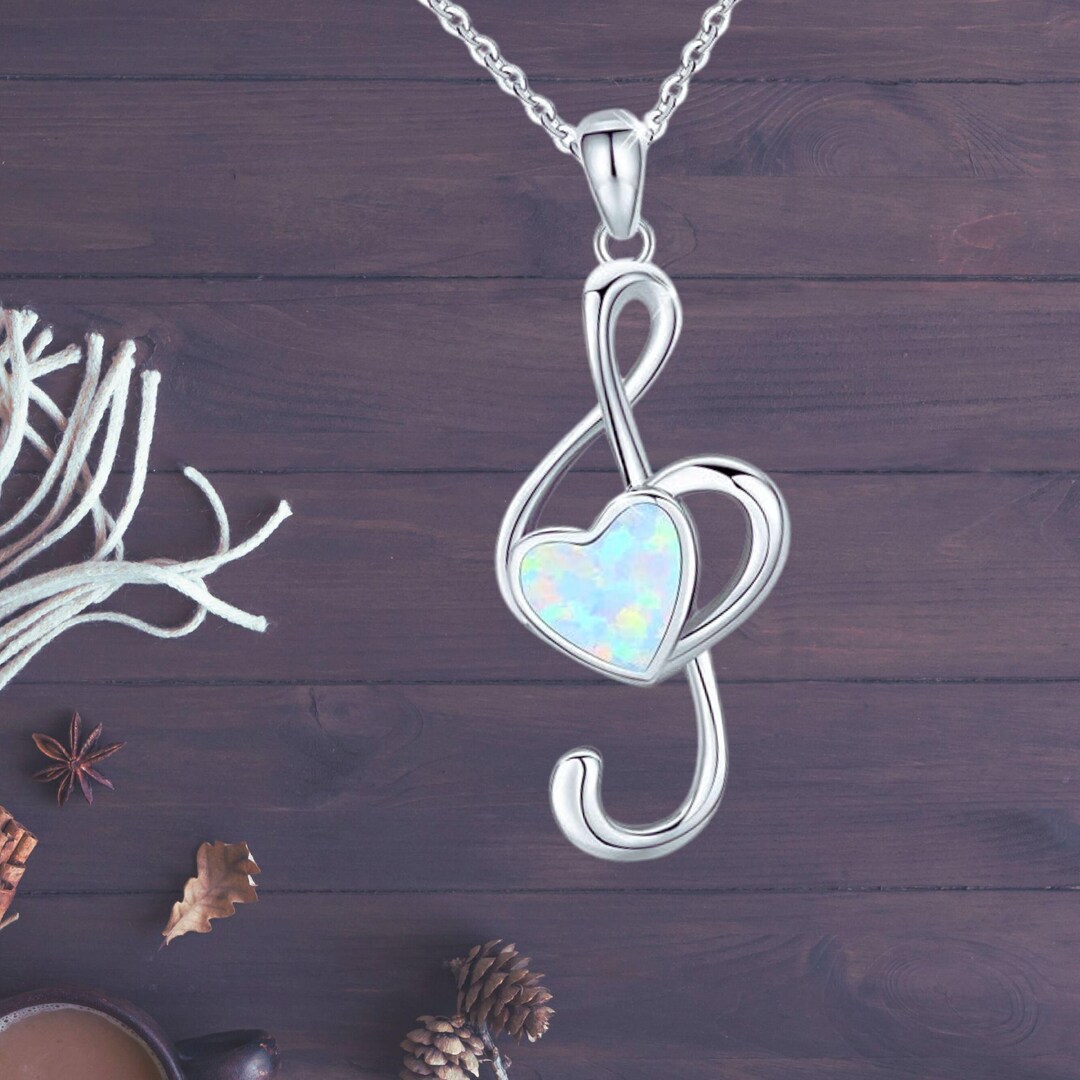 Music Note Necklace for Music Lovers Sterling Silver Musical Necklace ...
