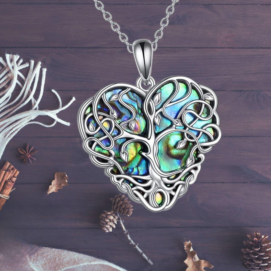 Tree of Life Love Heart Necklace Sterling Silver Necklace for Women ...