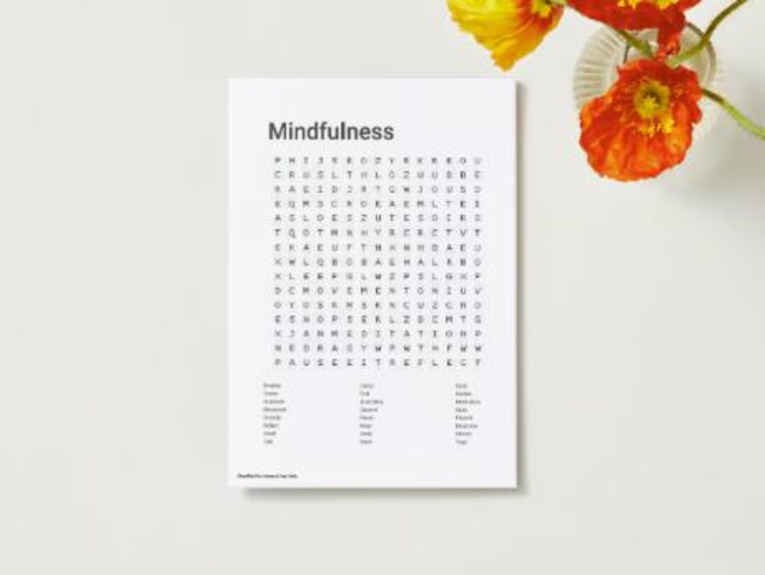 Mindfulness Word Search: Fun & Relaxing Activity for Stress Reduction ...