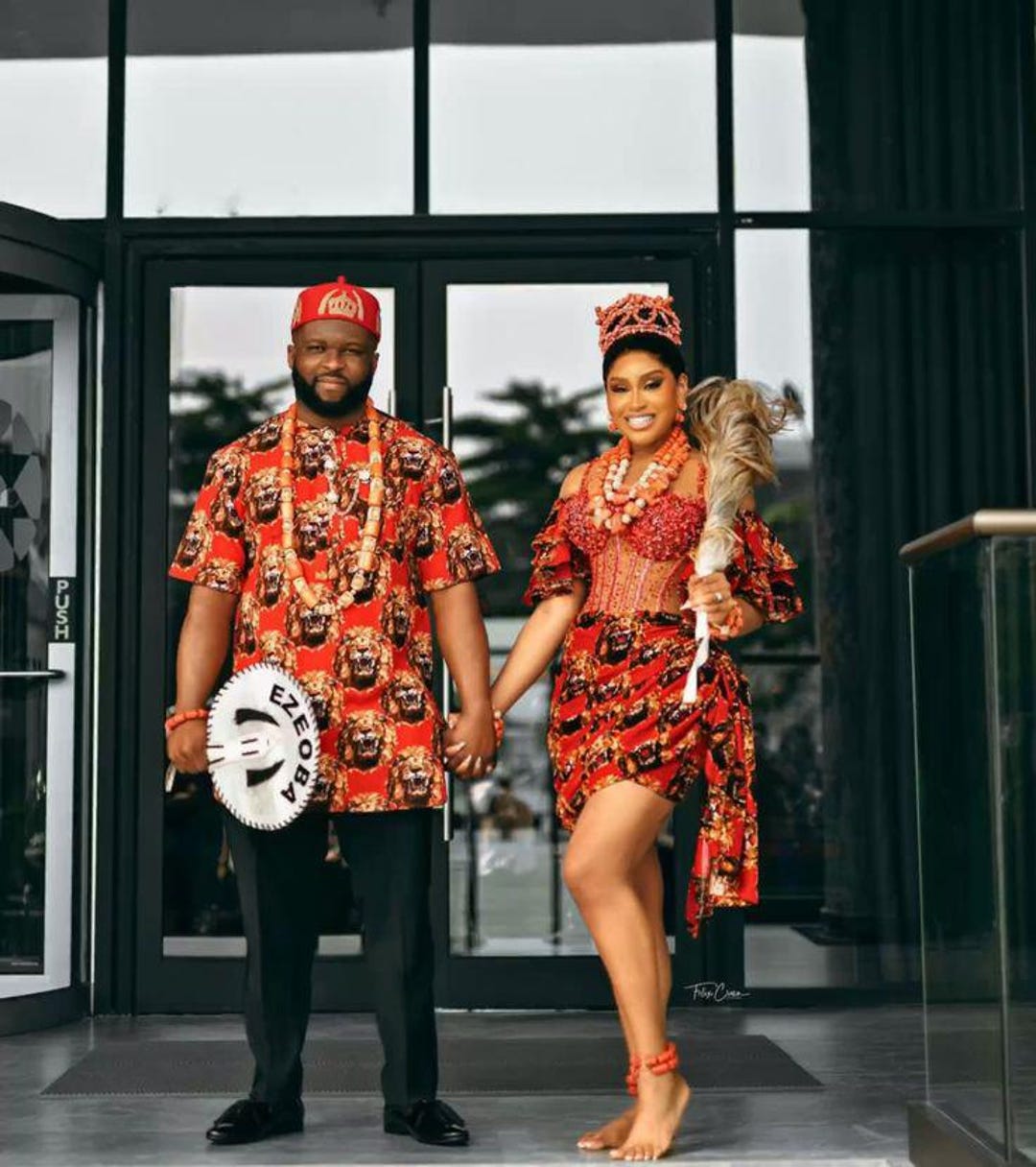 African Traditional Attire, Igbo Wedding Outfit, Isiagu Attire for Couples, Nigeria Igbo Bride ...