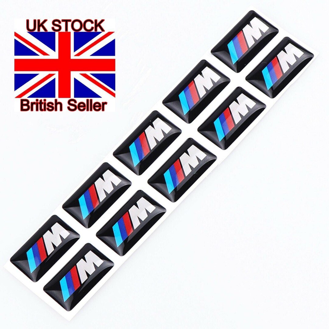 5 X BMW M SPORT Alloy Wheel Domed Gel Badge Sticker Emblem Decal BMW ...