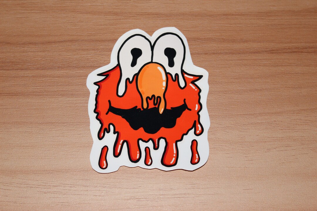 Melting Drippy Face Elmo Sticker - Etsy