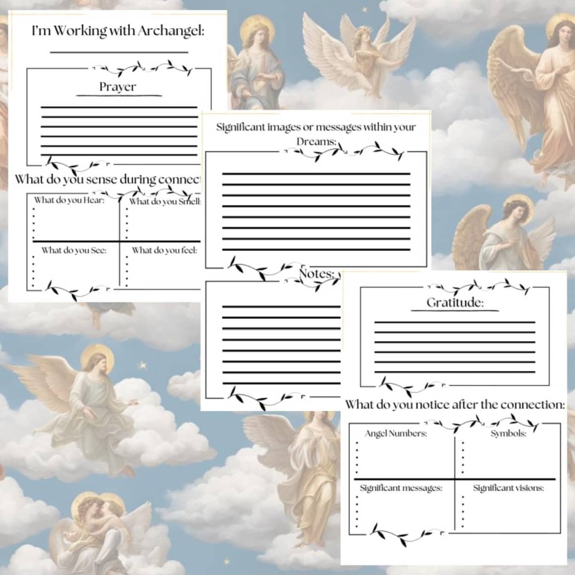 Beginner Archangel Worksheets, Printable Set, Instant Download ...