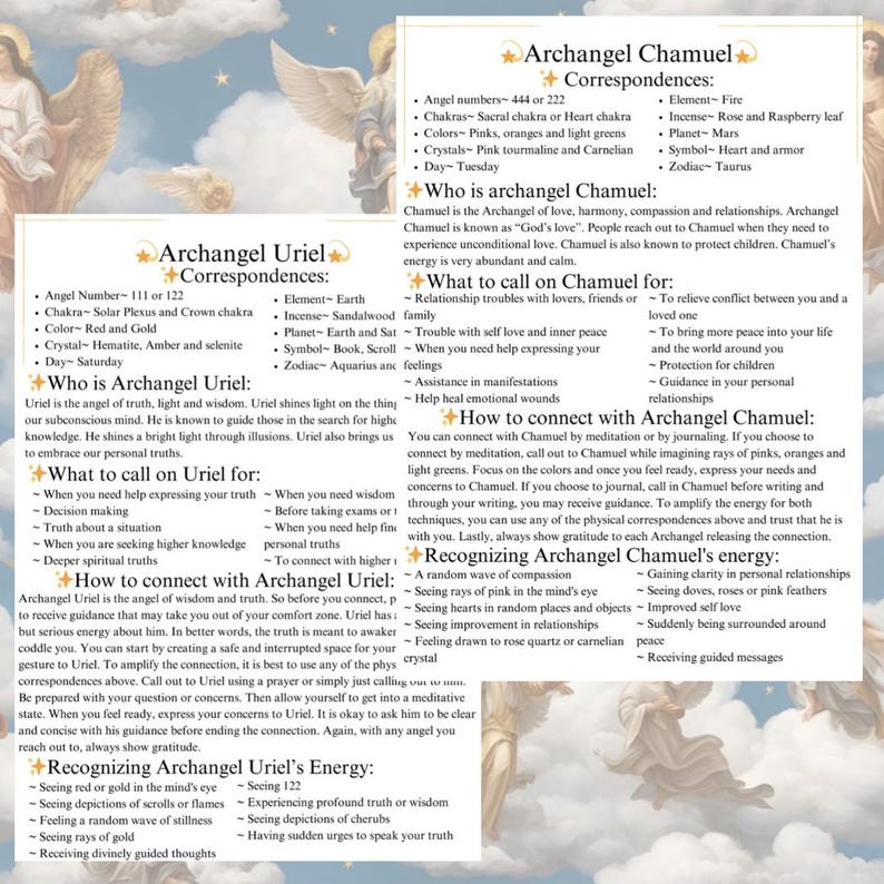 Beginner's Guide to Connecting With Archangels, Printable PDF, Angelic ...