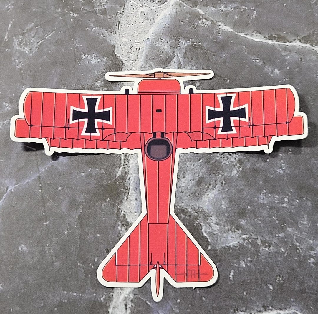 Red Baron Sticker Fokker Dr1 , Fokker Sticker, WW1 Sticker, Red Baron ...