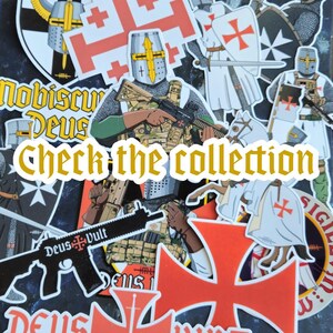 Deus Vult Cross Vynil Sticker / Gift Sticker for Laptop, Suitcase ...