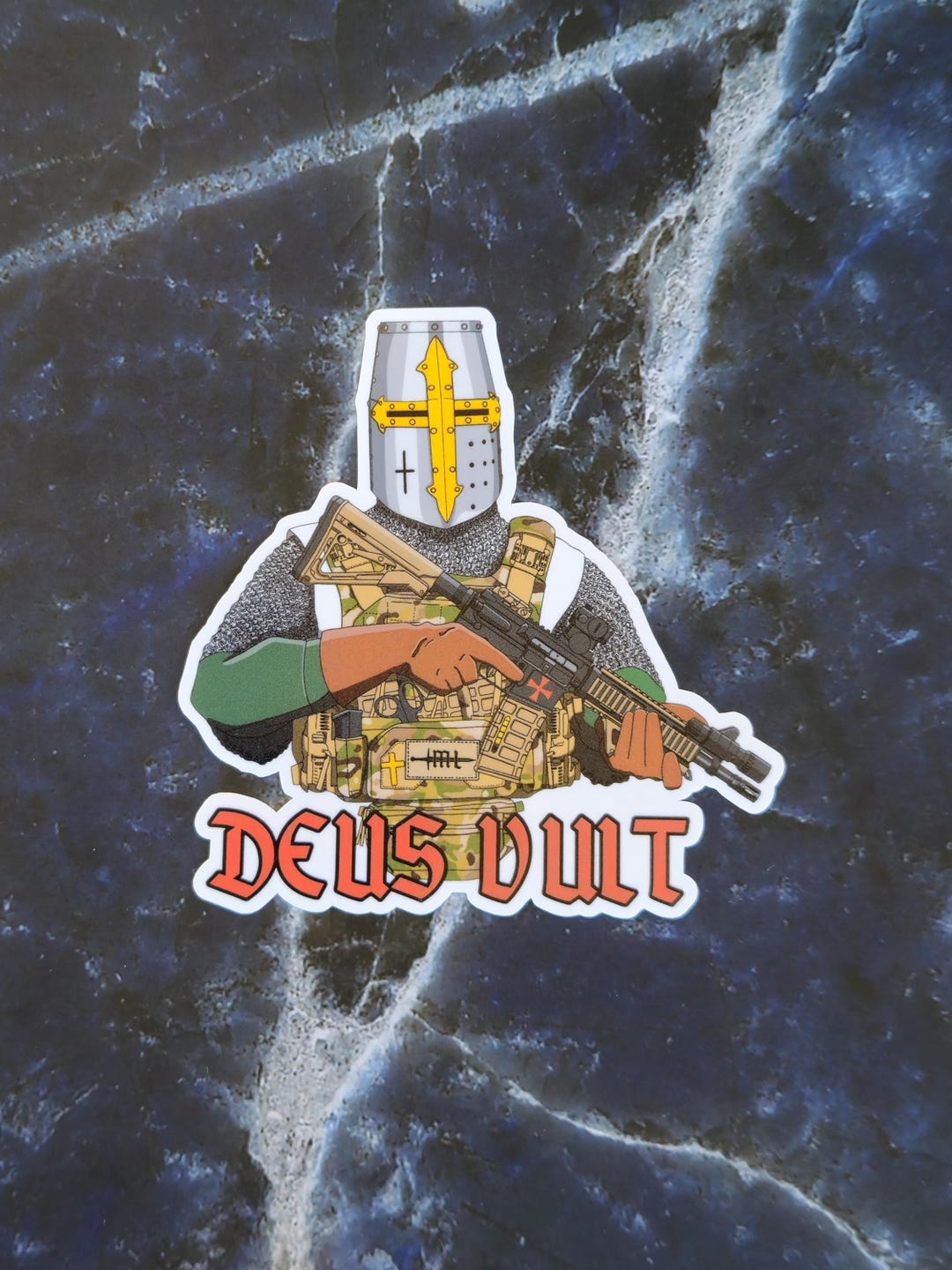 Assault Crusader Deus Vult Vynil Sticker / Gift Sticker for Laptop ...