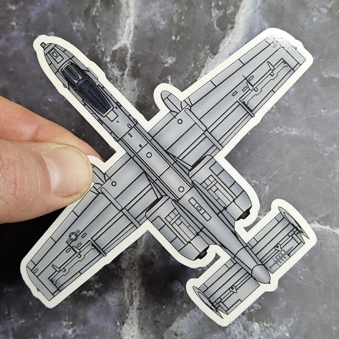 A-10 Thunderbolt II Warthog Vinyl Sticker - USAF Air Support Aircraft ...