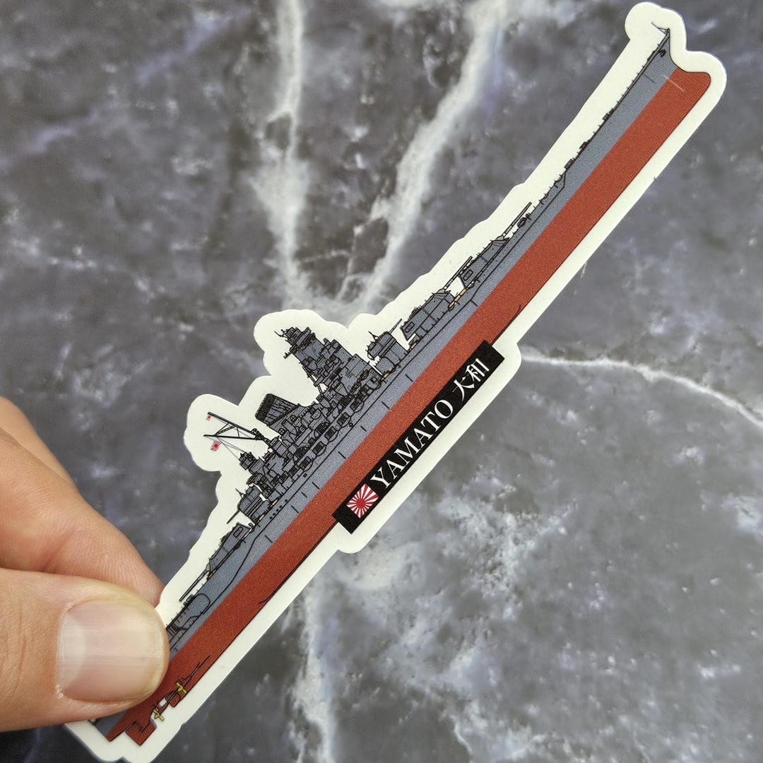 Battleship Yamato Sticker, WWII Imperial Japanese Navy Vinyl Sticker ...