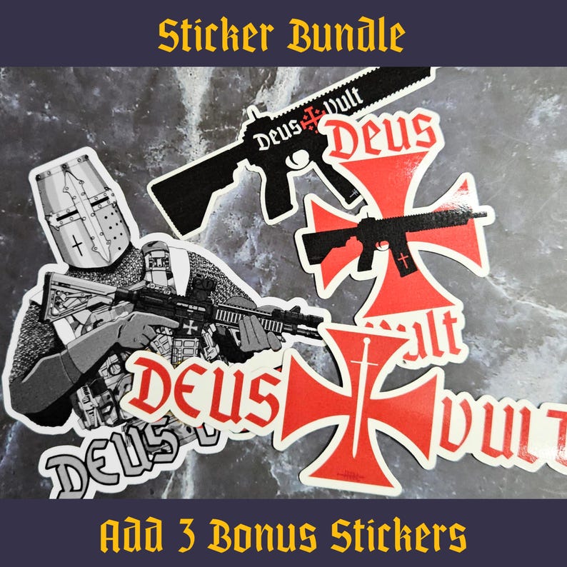 Deus Vult Knight Vinyl Sticker - Tactical Crusader Laminated Decal - Etsy