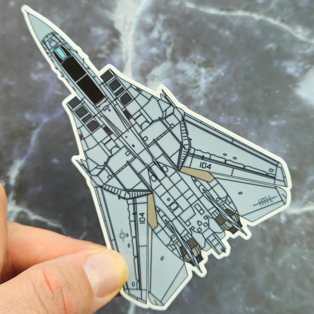 F14 Tomcat Sticker, Tomcat Vinyl Sticker, Grumman F-14 Sticker, Top Gun ...