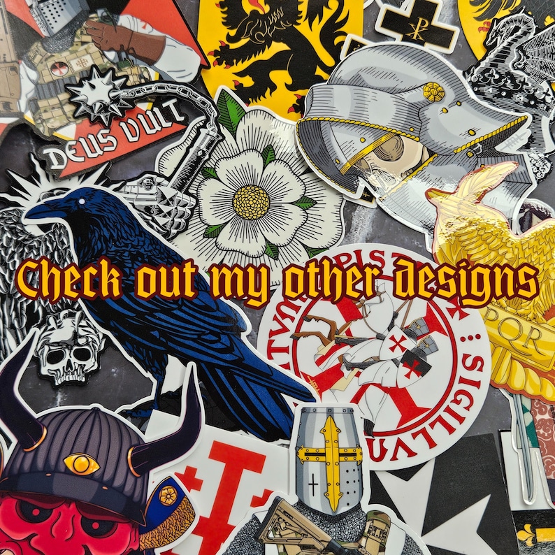 Templar Knight Deus Vult Vinyl Sticker - Crusader Laminated Decal - Etsy