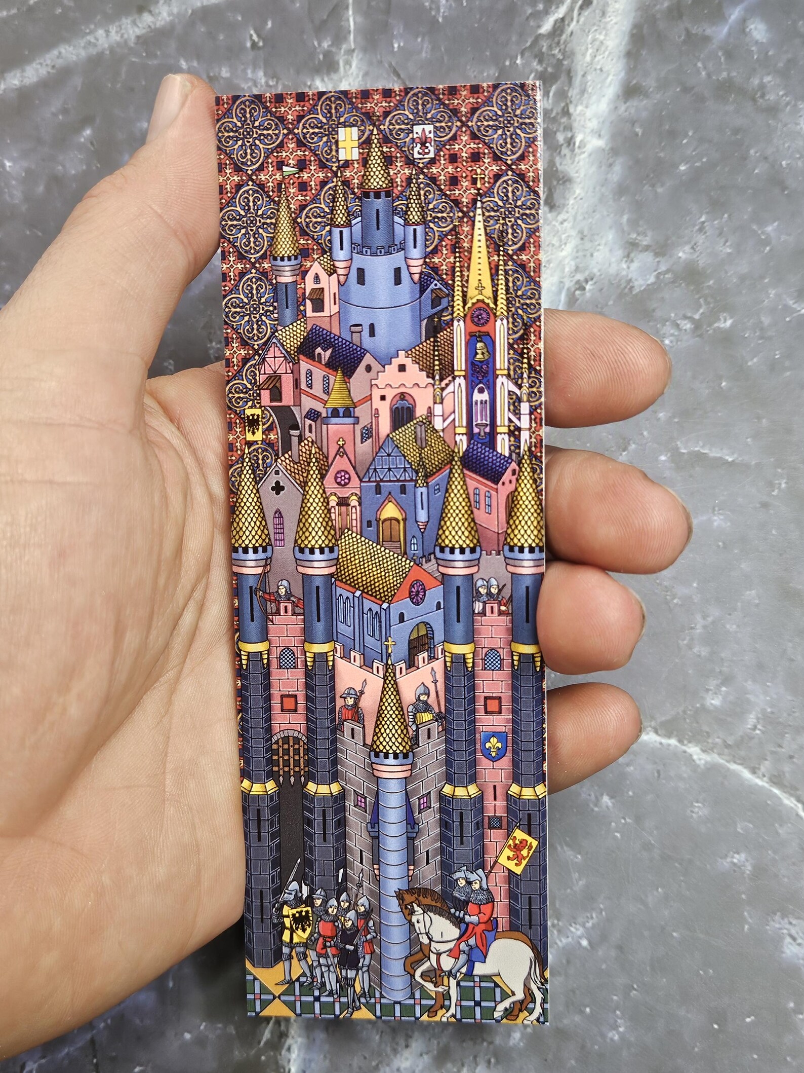 Medieval Themed Illustrated Bookmark, Medieval Bookmark, Medieval ...