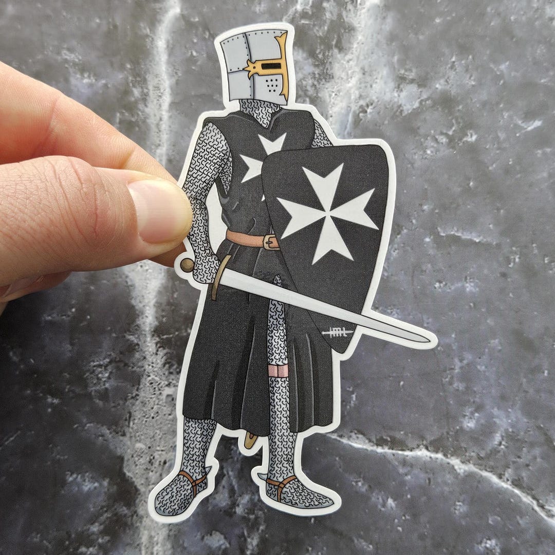 Knight Hospitaller Vinyl Sticker - Crusader Laminated Decal - Etsy