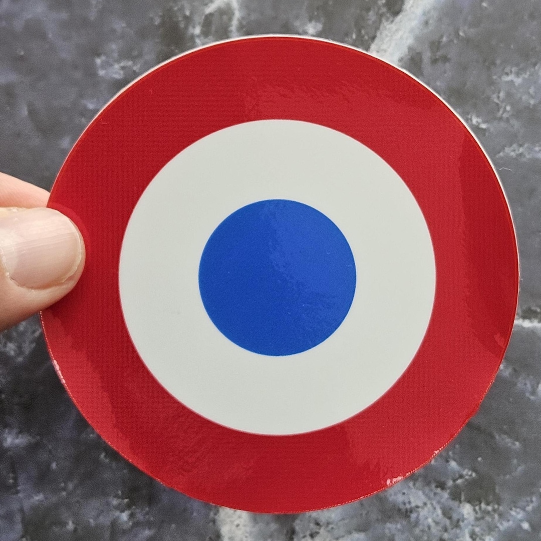 French Air Force Roundel Vinyl Sticker - Military Aviation Laminated ...